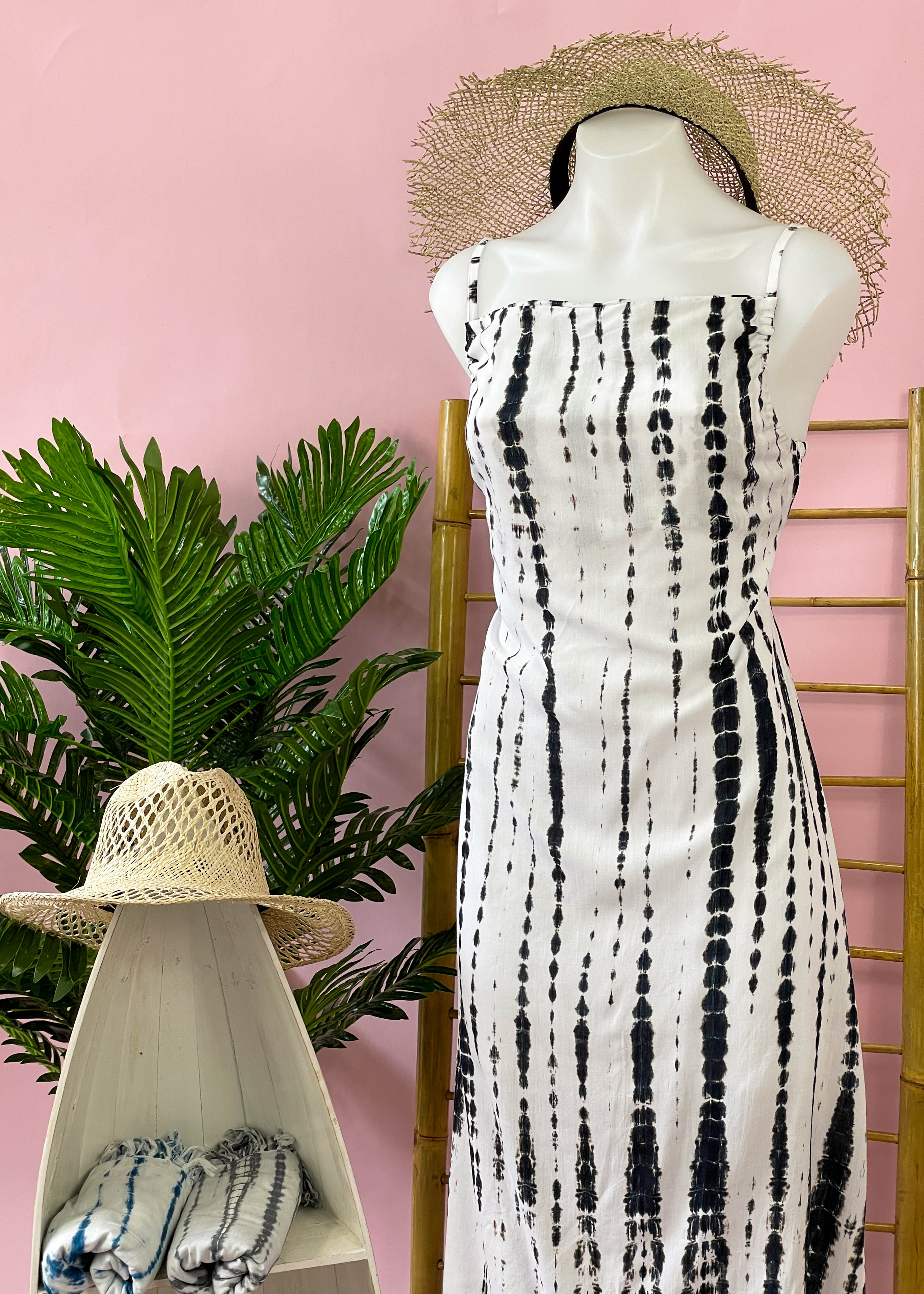 Ariel Dress - White Black Tie Dye – Bikini Tari